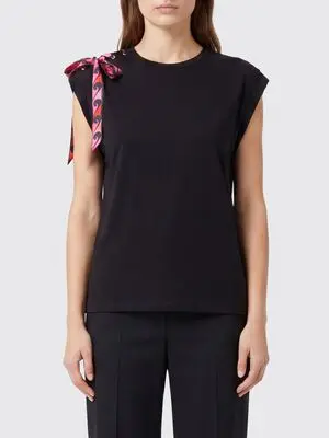 Emilio Pucci T-shirt With Decorative Shoulder Detail - Multicolor