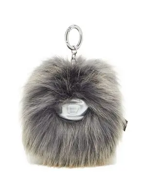 DIESEL® DIESEL Faux Fur Charm With Oval D Logo Plaque Multicolor