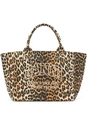 GANNI Leopard Print Tote Bag - Multicolor