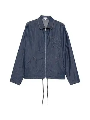Loewe LOEWE Denim Zipped Jacket With Anagram Patch Multicolor