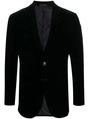 Giorgio Armani Velvet Single-breasted Blazer Jacket - Multicolor