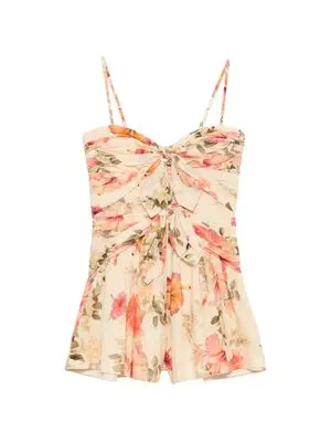 Zimmermann Mahon Cotton Playsuit - Multicolor