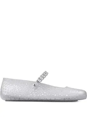 JIMMY CHOO Jelly Ballet Flats With Crystal Embellishment - Multicolor