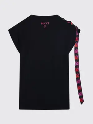 Emilio Pucci T-shirt With Decorative Tie Detail