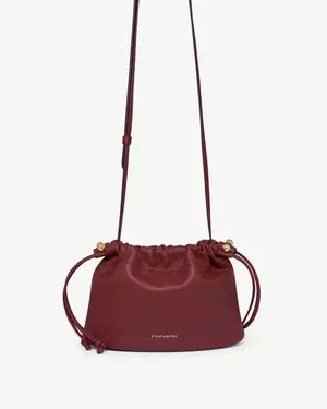 Strathberry Charlotte Drawstring Bucket Bag - Red