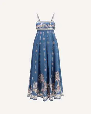 ALEMAIS Acacia Linen Maxi Dress - Blue