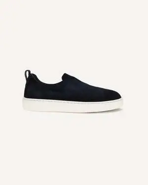 Santoni Suede Slip-on Sneakers - Blue