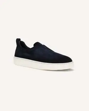 Santoni Suede Slip-on Sneakers - Blue