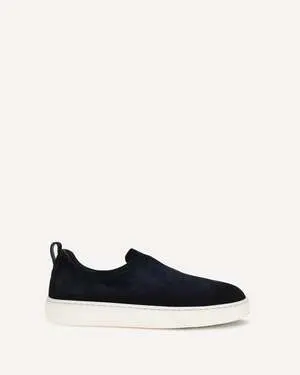 Santoni Suede Slip-on Sneakers - Blue