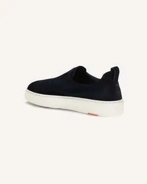 Santoni Suede Slip-on Sneakers - Blue