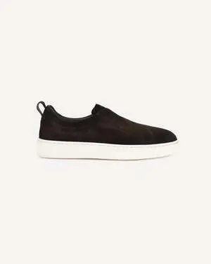 Santoni Suede Slip-on Sneakers - Brown