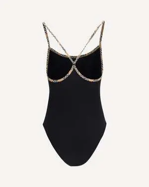 Burberry Check Trim Swimsuit Femae
