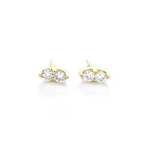 LA KAISER Solid Diamond Pavilion Studs