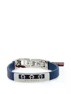 AIGNER Logo-plaque Leather Bracelet