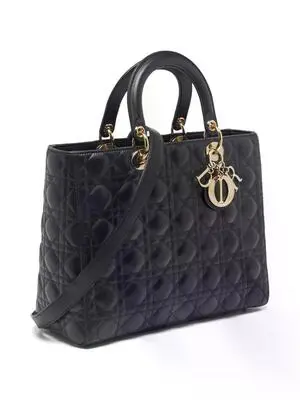Dior Lady Cannage Tote Bag - Black