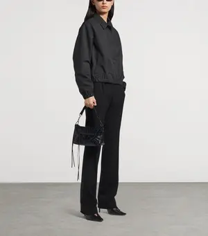 Balenciaga Mini Lambskin Le City Moto Shoulder Bag - Black