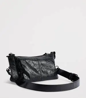 Balenciaga Mini Lambskin Le City Moto Shoulder Bag - Black