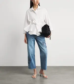 Paige Embroidered Rylann Straight Jeans