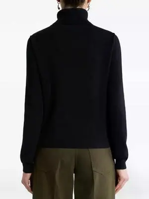 Etro Wool-blend Turtleneck Sweater With Placed Animal And Paisley Print