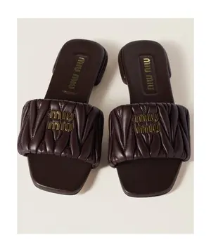 Miu Miu Matelassé Nappa Leather Slides