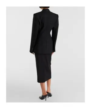 Sportmax High-rise Virgin Wool Midi Skirt