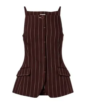 Simkhai Edie Striped Top - Brown