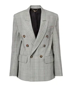 Victoria Beckham Lapel Collar Long-sleeved Blazer - Gray