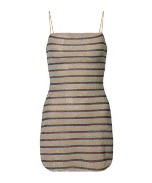 Oseree Lumière Striped Minidress - Gray
