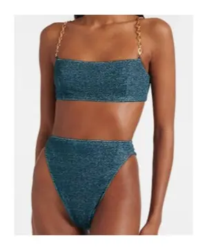 Oseree Lumière O Chain Lamé Bikini