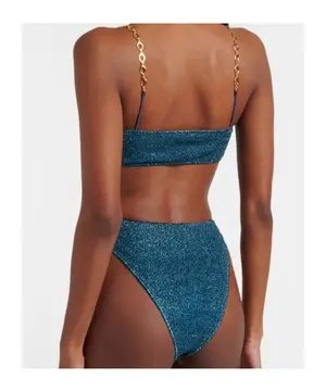 Oseree Lumière O Chain Lamé Bikini