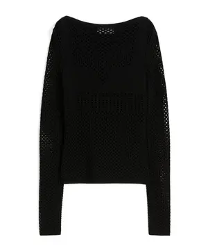 Sportmax Fine-knit Open-work Sweater - Black