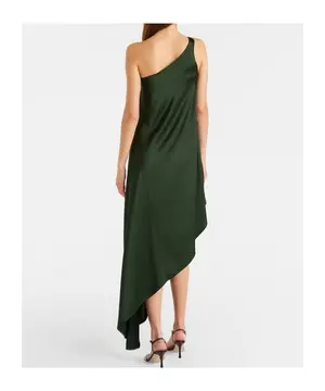 Norma Kamali Asymmetrical One-shoulder Satin Dress