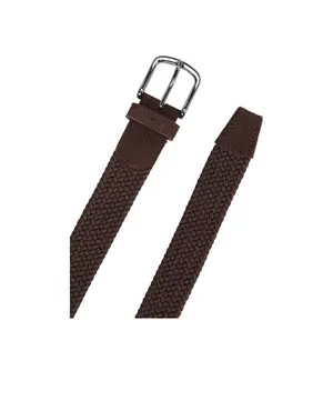 Hugo Boss Woven Belt With Leather Trims