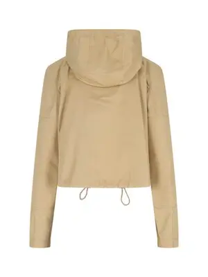 Burberry Hooded Short Gabardine Parka - Flax
