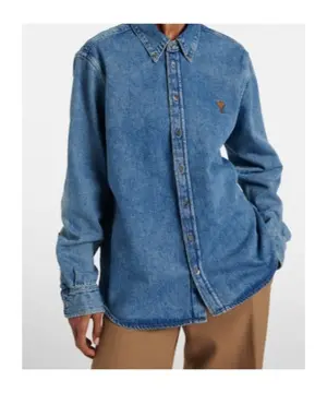 AMI Paris Logo Denim Shirt