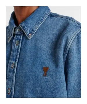 AMI Paris Logo Denim Shirt