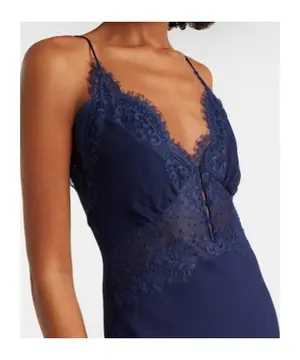 SELF-PORTRAIT Lace-trimmed Georgette Gown