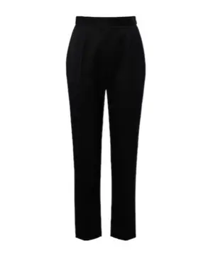 THE ROW Eranza Wool Straight Pants - Black