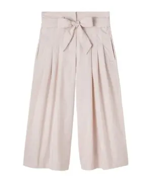Monnalisa Pleated Belted Cotton Pants