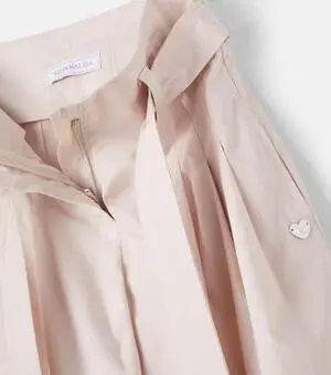 Monnalisa Pleated Belted Cotton Pants