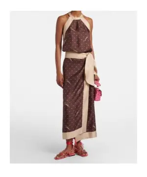 Valentino Garavani Printed Silk Twill Wrap Skirt