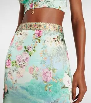 Camilla Ruffled Tiered Silk Maxi Skirt