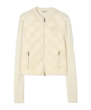 Burberry Quilted Nylon And Wool Jacket - Ceramic White