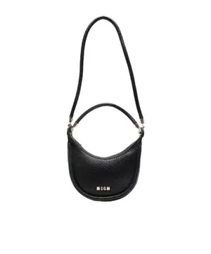 MSGM Leather Shoulder Bag - Black