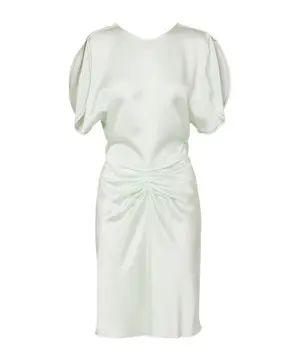 Victoria Beckham Gathered Satin Minidress - Green