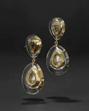 Alexis Bittar Bonbon Crystal Lucite Teardrop Post Earrings - Clear