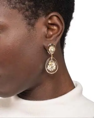 Alexis Bittar Bonbon Crystal Lucite Teardrop Post Earrings - Clear