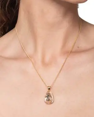 Alexis Bittar Bonbon Crystal Lucite Teardrop Pendant Necklace - Clear