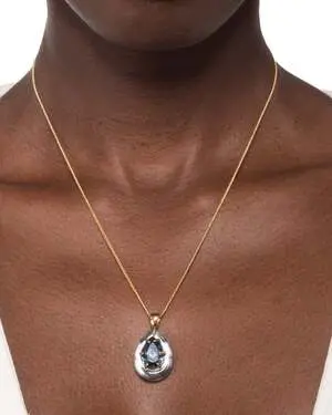 Alexis Bittar Bonbon Crystal Lucite Teardrop Pendant Necklace - Frozen Mist