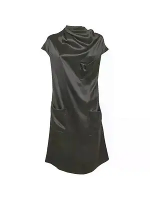 Bottega Veneta Silk Dress With Pocket Detail - Black